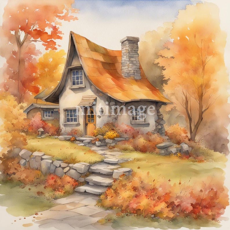 9 Autumn Fairy House Clipart 9 Jpgs - High Quality Designs, Digital ...
