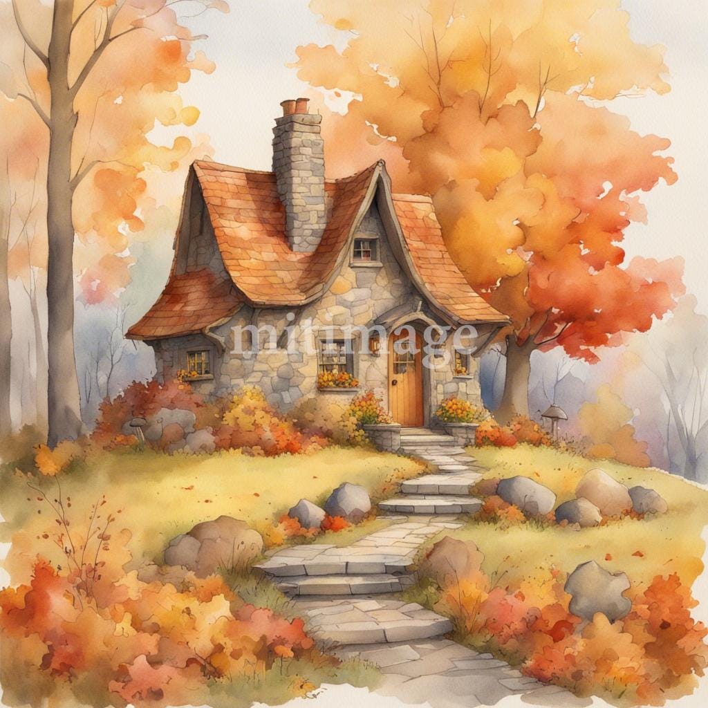 9 Autumn Fairy House Clipart 9 Jpgs - High Quality Designs, Digital ...