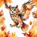 8 Autumn Owls Clipart 8 Jpgs - High Quality Designs, Digital Print ...