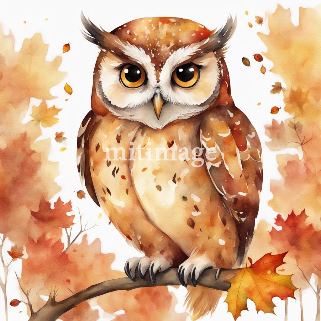 8 Autumn Owls Clipart 8 Jpgs - High Quality Designs, Digital Print ...