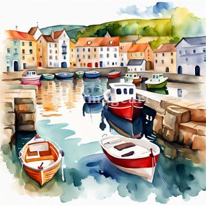 9 Harbour Scenes Clipart 9 Jpgs - High Quality Designs, Digital Print ...