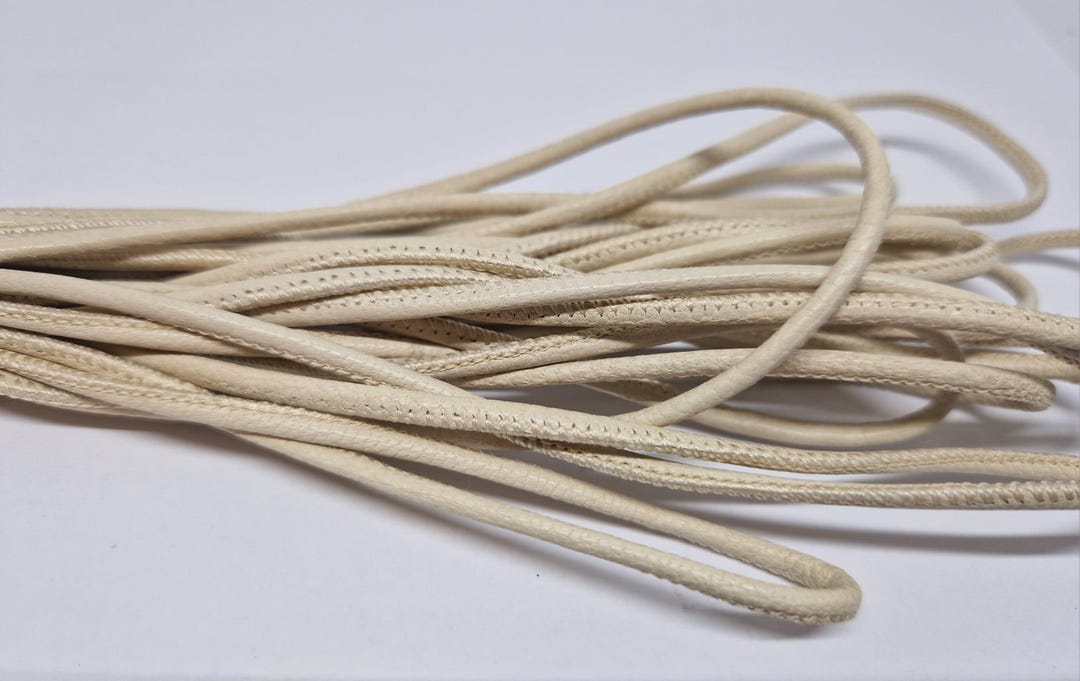 Nappa Round Real Leather Cord in Many Colors 3MM - Beige (bundle of ...