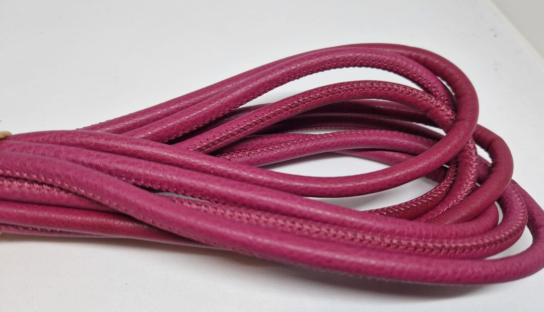 Nappa Round Real Leather Cord in Many Colors 6MM - Dark Pink (bundle of ...