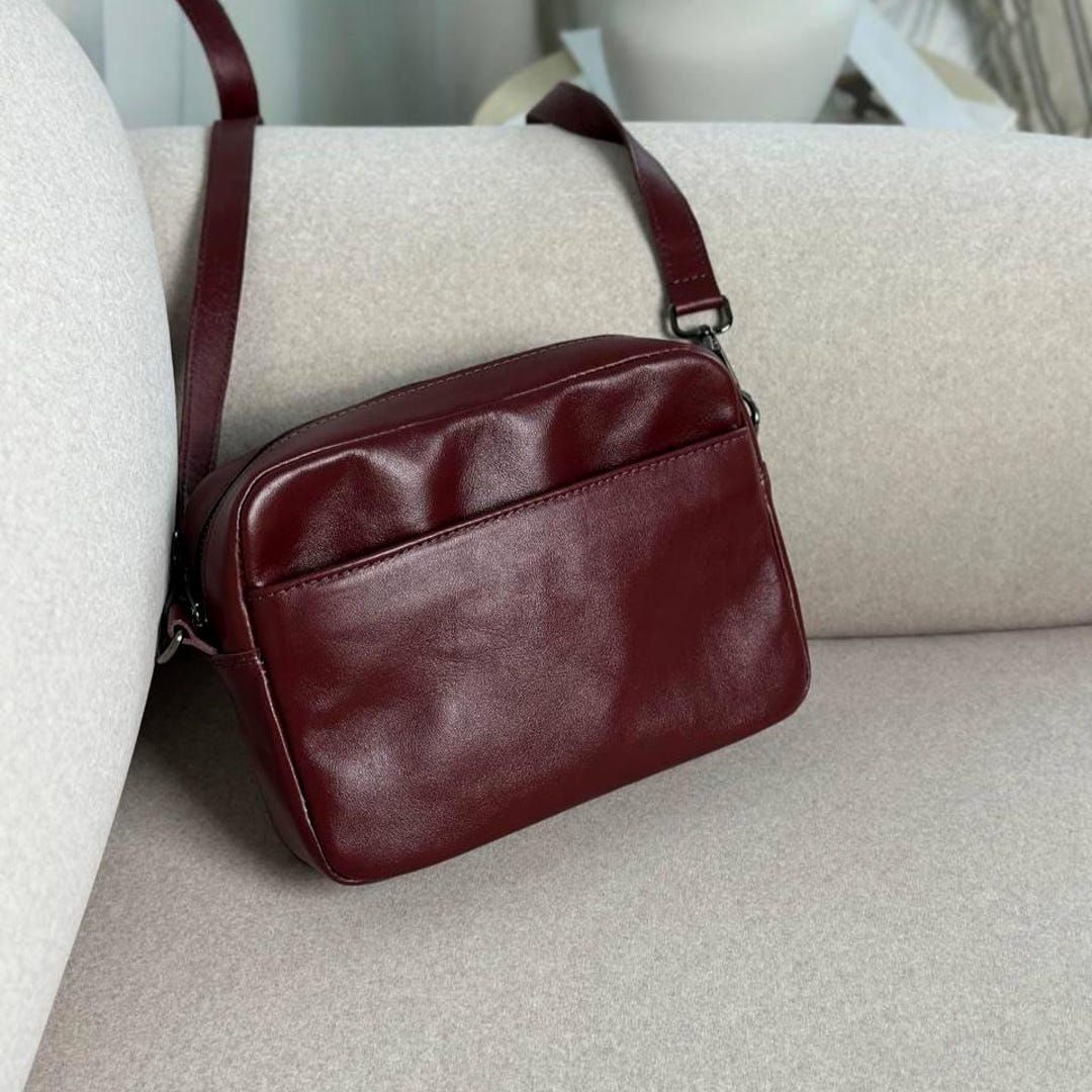 Minimalist Leather Crossbody Bag, Chic Small Shoulder Purse - Etsy
