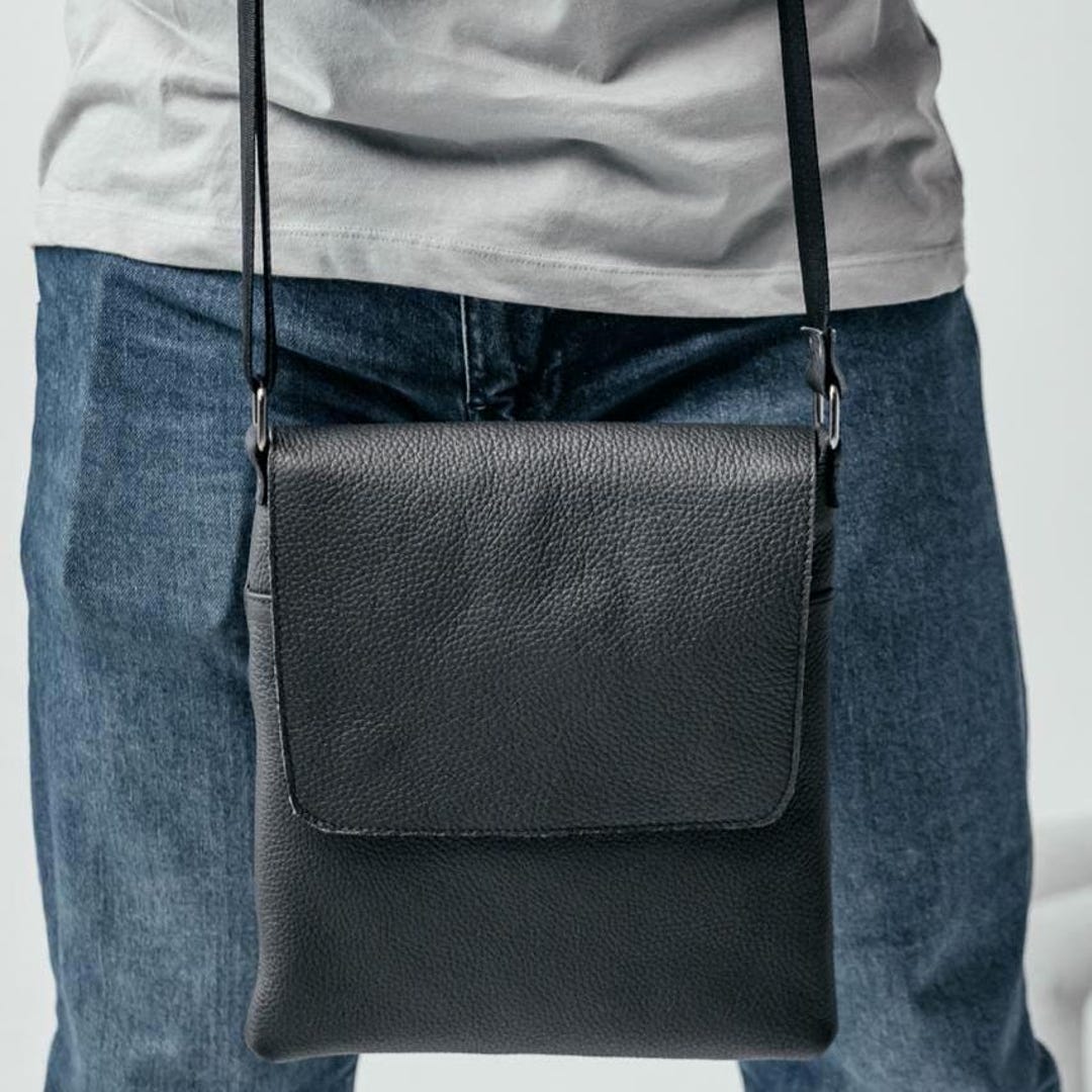 Leather Crossbody Bag Mens – Small Messenger, Everyday Satchel - Etsy
