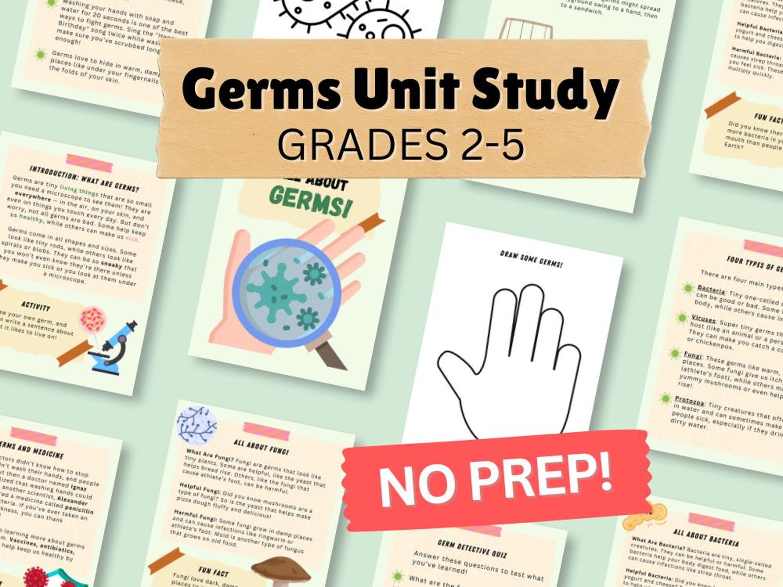 Germs Science Unit Study: Bacteria, Viruses, Fungi (PDF Printable) - Etsy