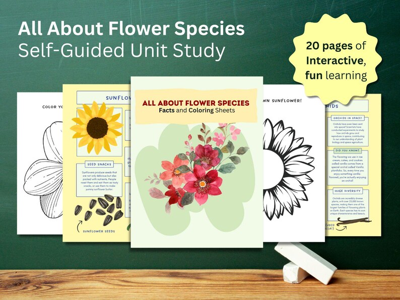 Flower Unit Study for Kids – Printable Flower Facts & Coloring Pages ...