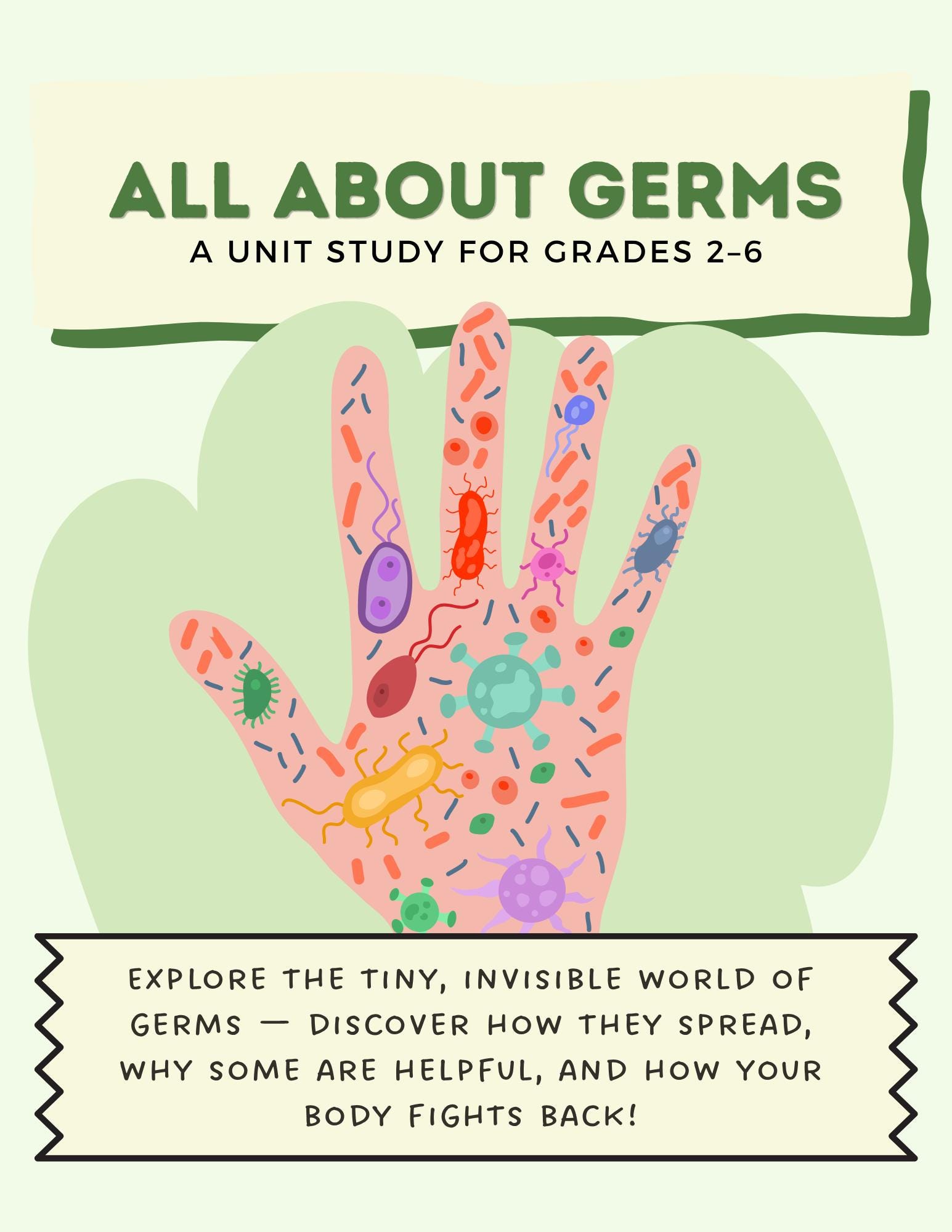 All About Germs Unit Study | Bacteria, Viruses, Hand Washing (digital ...