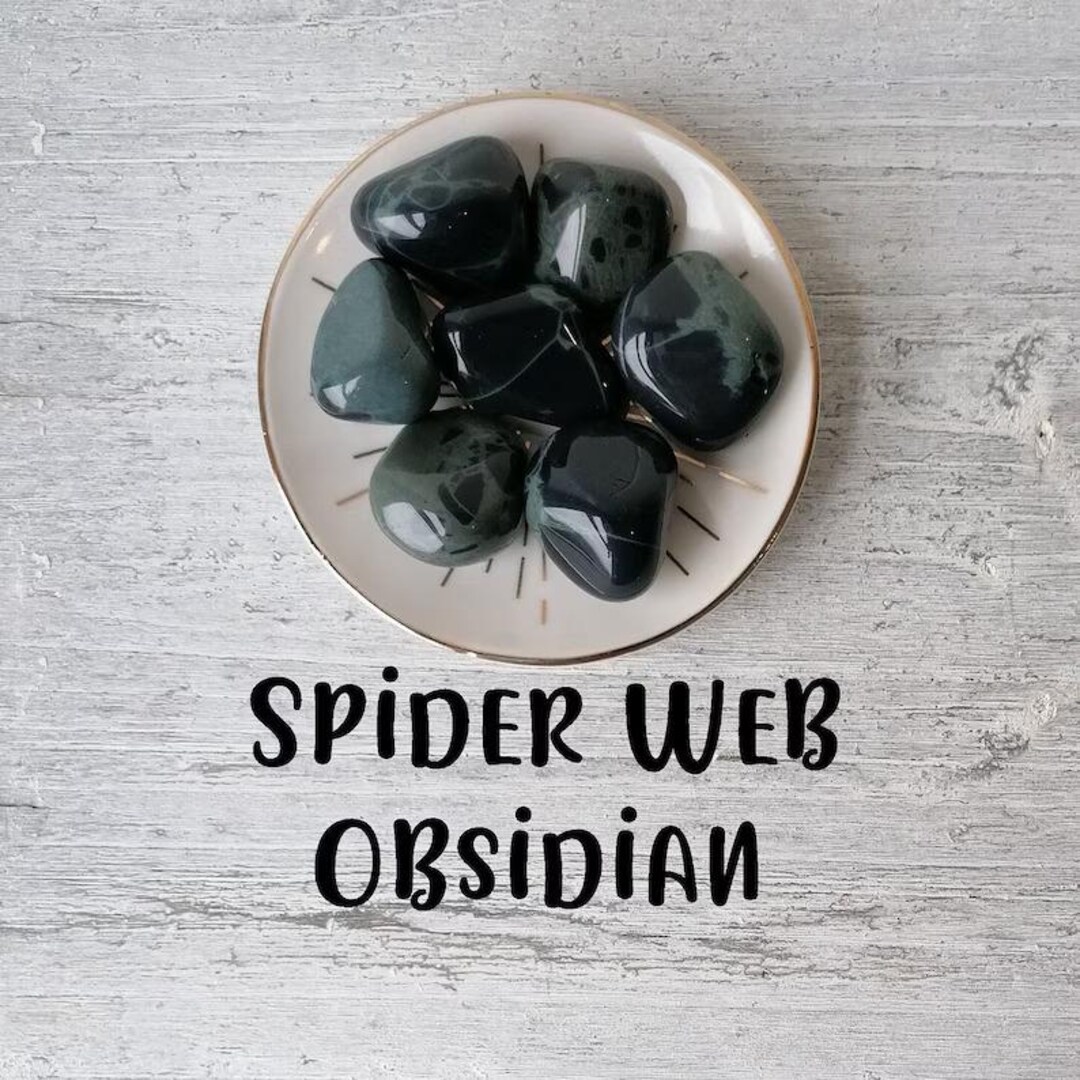 Spider Web Obsidian Tumbled Stone | Tumbled Stone | Tumblestone ...