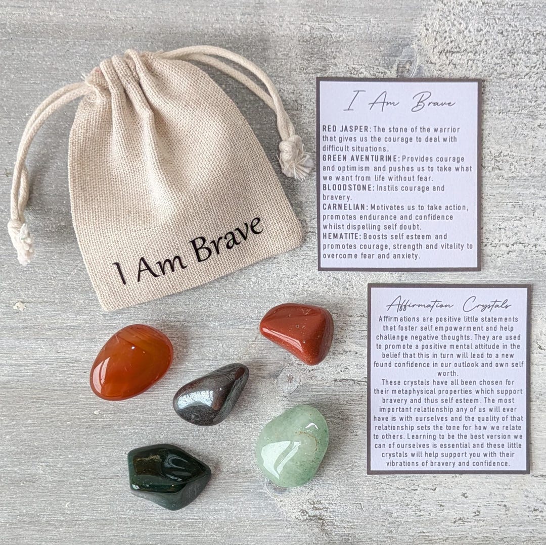 Affirmation Crystals - I Am Brave - Crystals for Bravery - Confidence ...