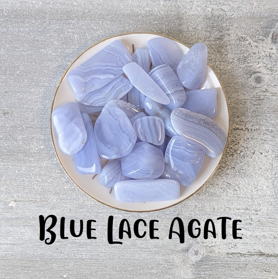 Blue Lace Agate Tumbled Stone | Tumbled Stone | Tumblestone | Tumbled ...