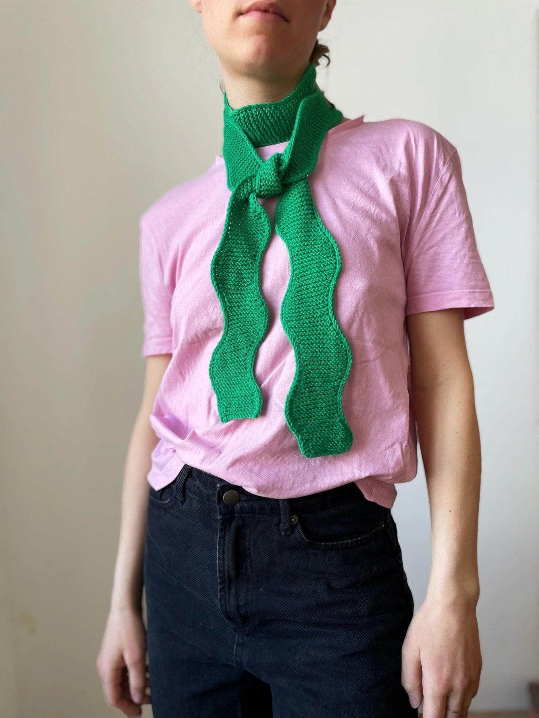 Wiggly Scarf Knitting Pattern English Wavy Knit - Etsy