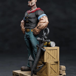 Popeye, 225mm, Resin Scale Model Kit Painted 3d Printed DIY Figure - Etsy
