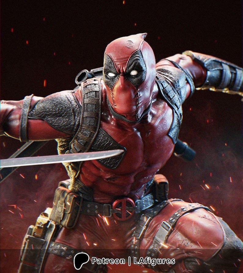 Deadpool, Resin 1:10 Scale 22 CM Model Kit 3d Printed GK Statue Figure ...