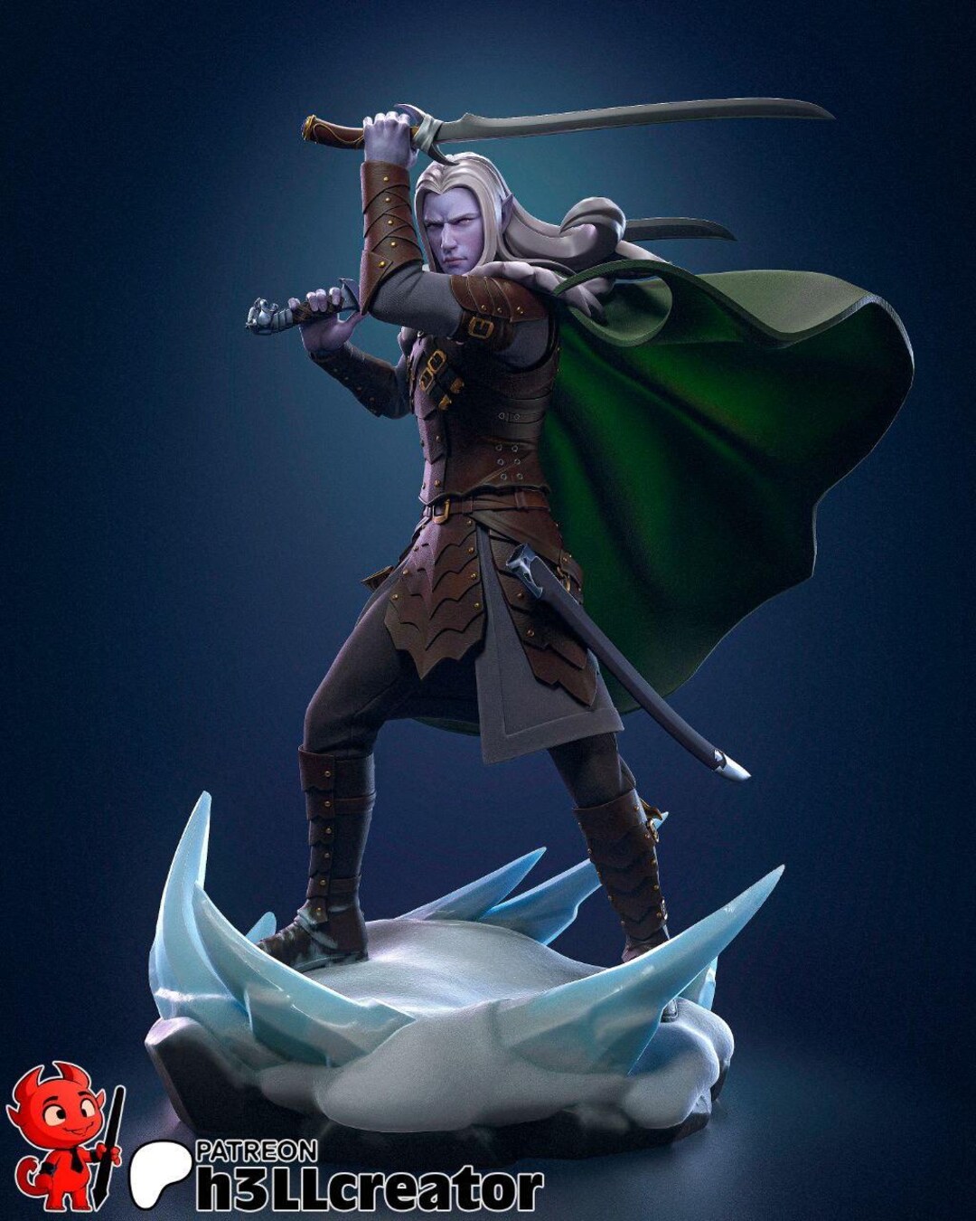 Drizzt Do’urden, Resin Scale 1:9 Model Kit 3d Printed GK Statue Figure ...