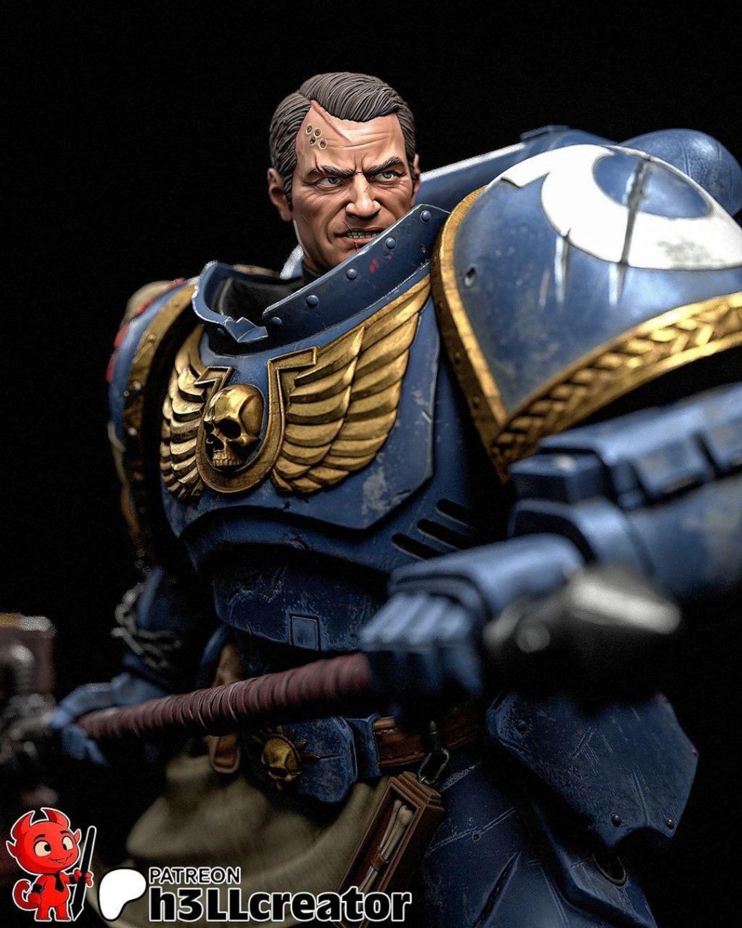 Captain Titus, Space Marine, Resin 20cm Scale Model Kit Painted 3d ...