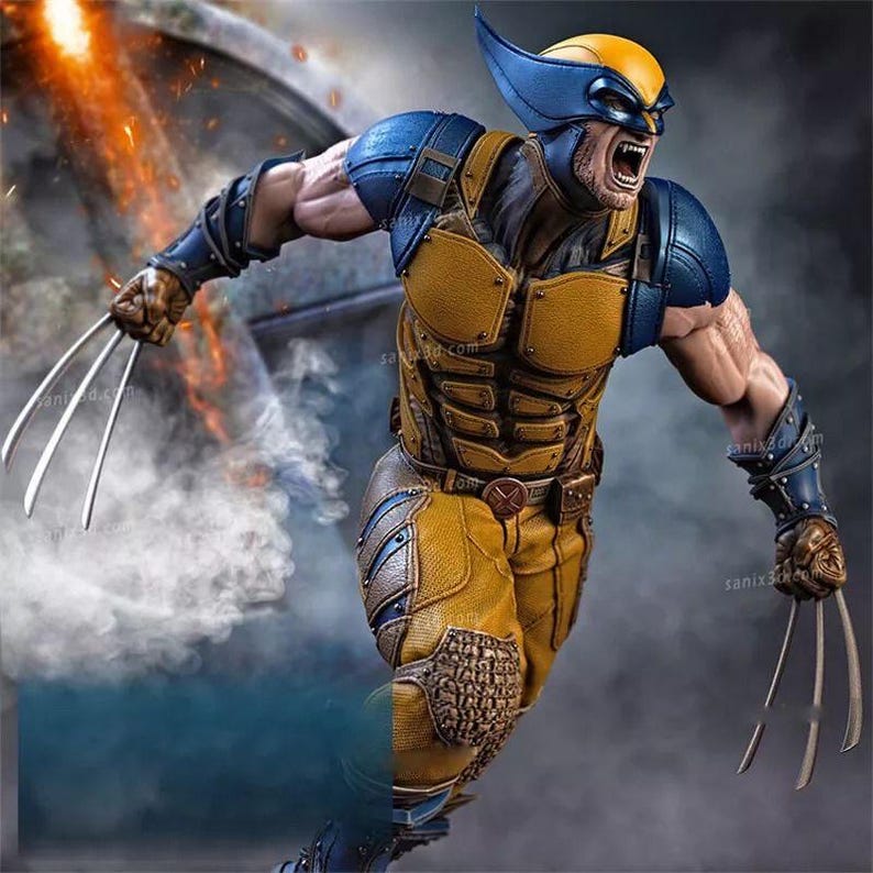 Deadpool Vs Wolverine, Scale Resin Model Kit Painted 3d Printed GK ...