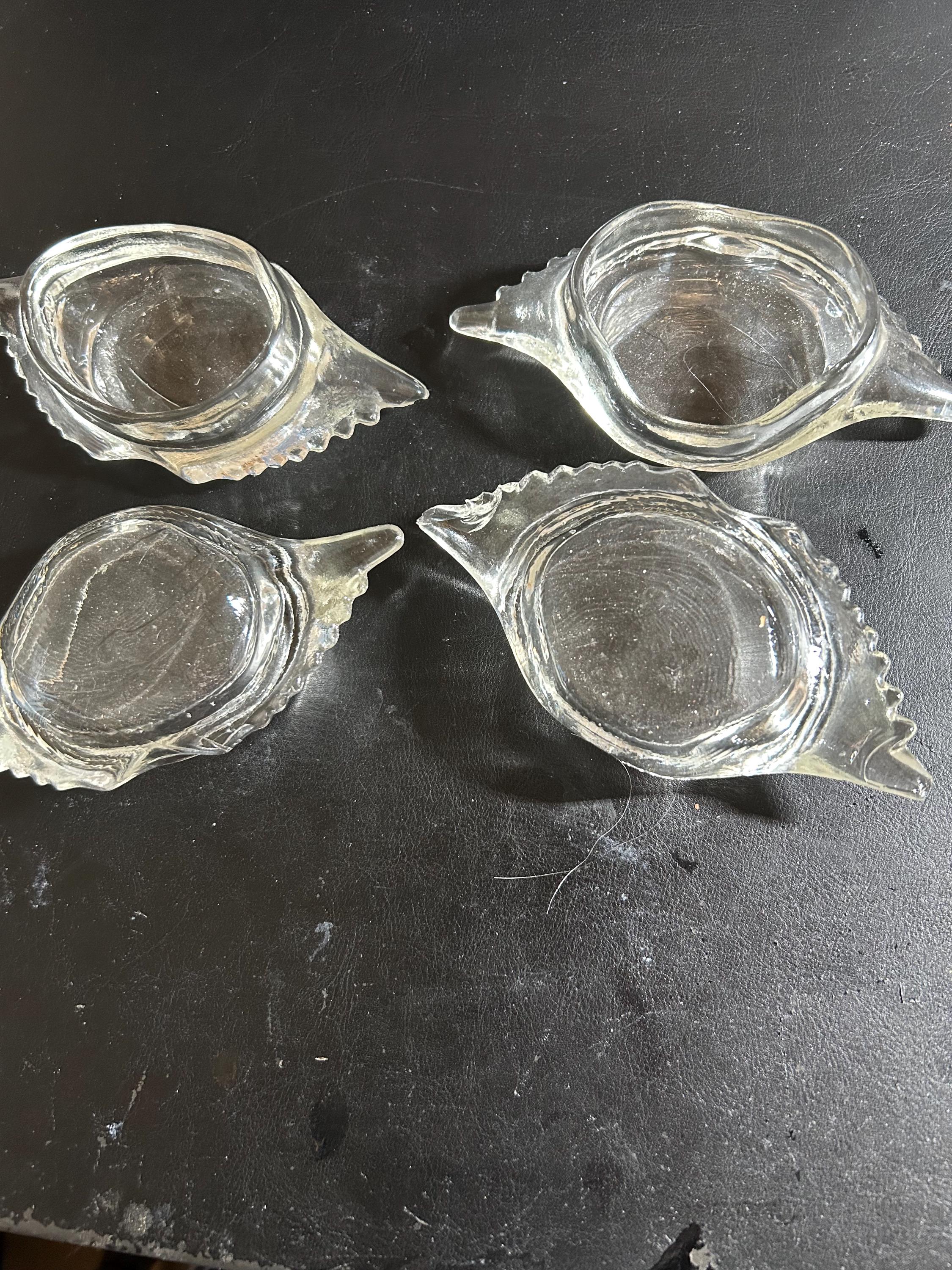 Vintage Glass Seashell Dishes – Set of 4 Coastal Serving Bowls – ESG-01 ...