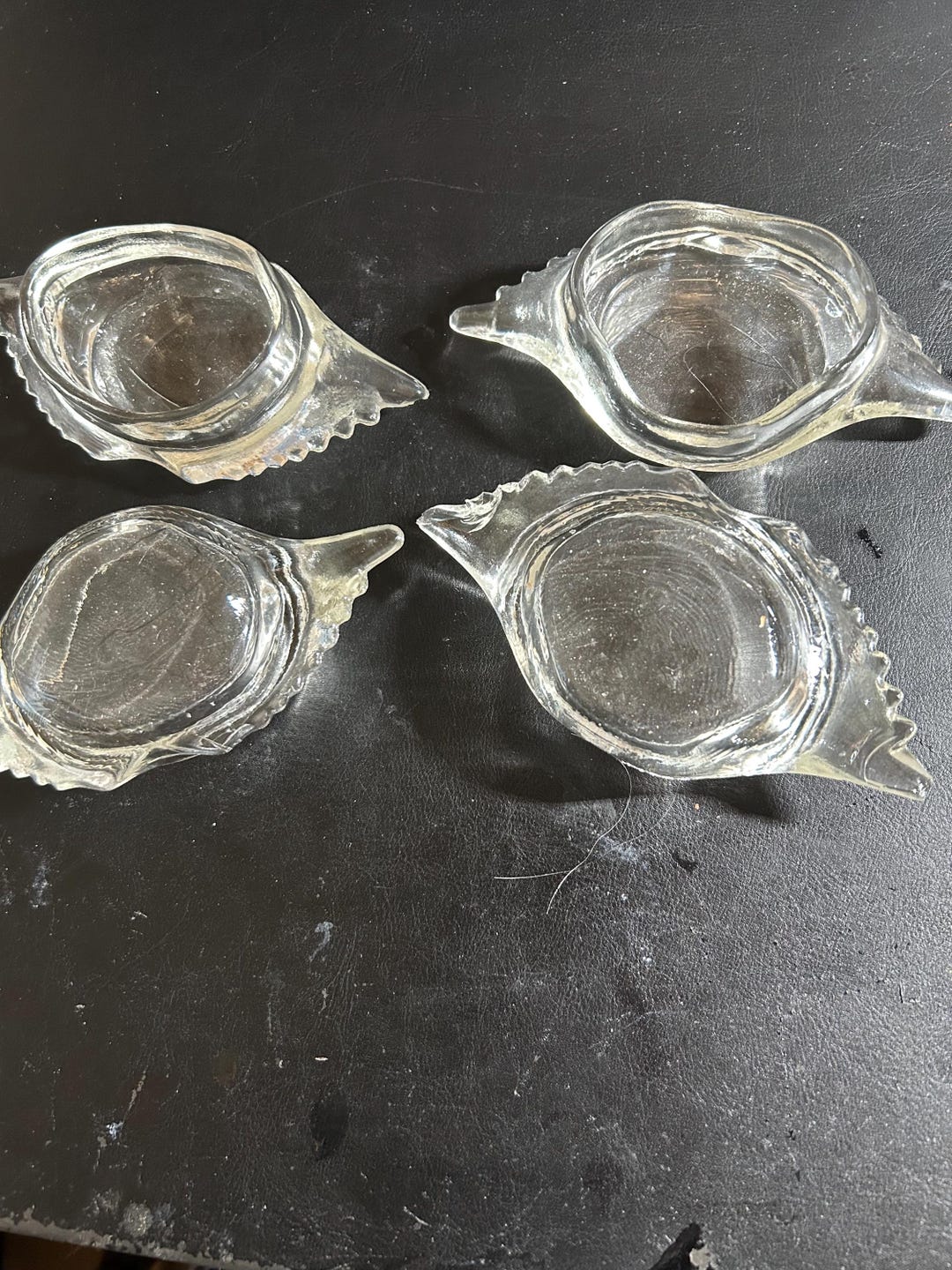 Vintage Glass Seashell Dishes – Set of 4 Coastal Serving Bowls – ESG-01 ...
