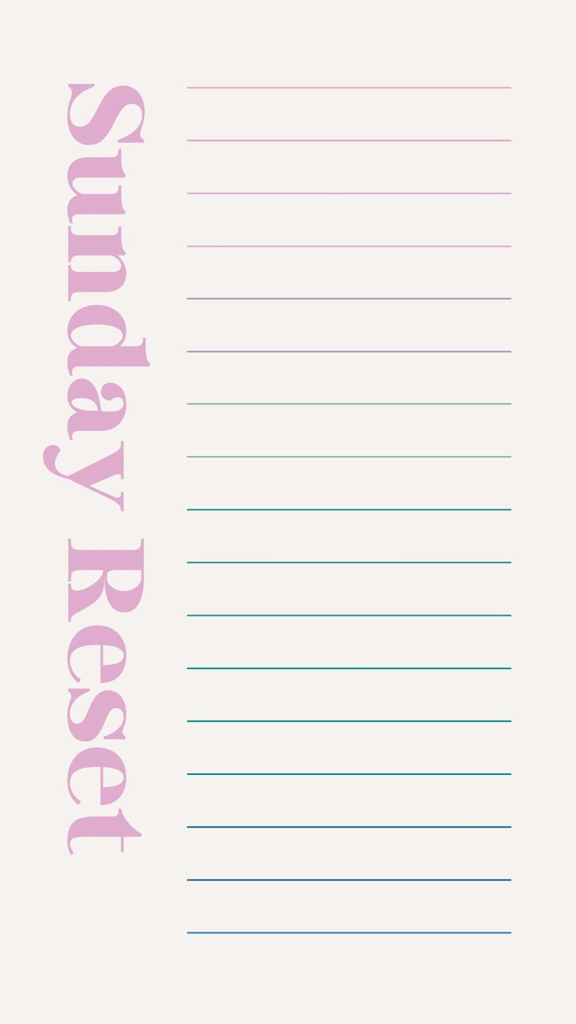 Sunday Reset Checklist Printable/ Downloadable for iPad - Etsy