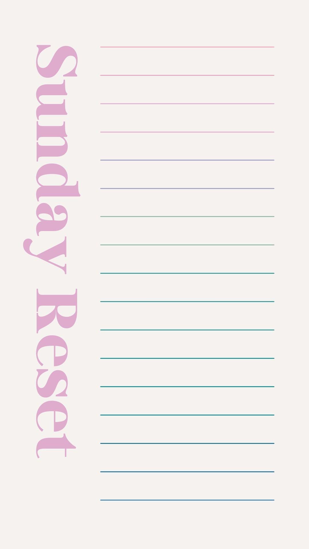 Sunday Reset Checklist Printable/ Downloadable for iPad - Etsy
