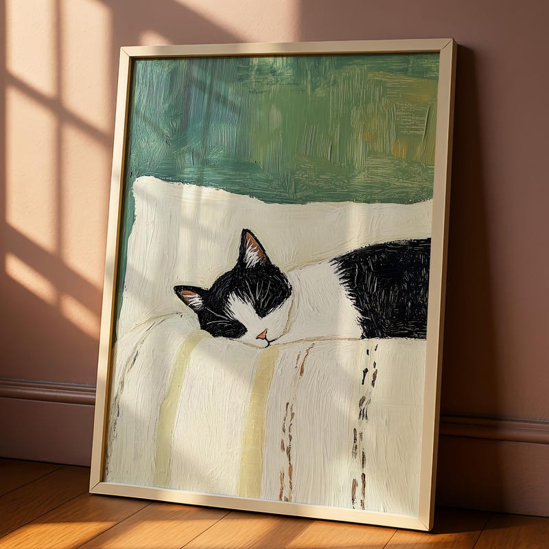 Tuxedo Cat Art Digital - Etsy UK