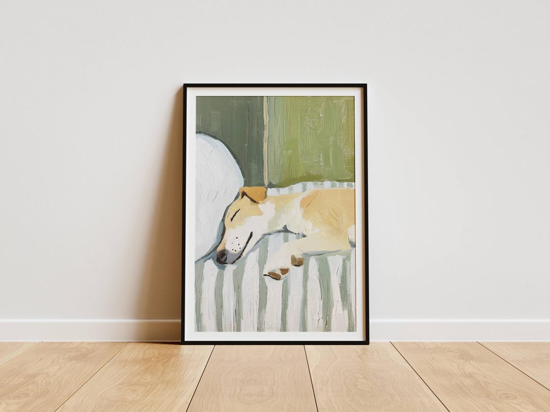 Whippet Wall Art Print | Peaceful Whippet Dog Poster for Home Decor - Etsy