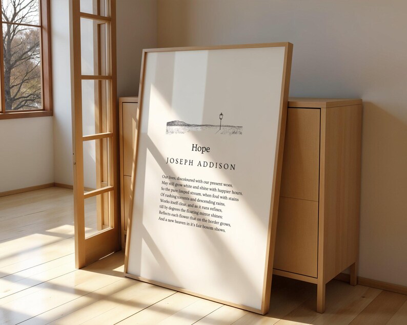 Hope Poem by Joseph Addison Wall Art Print: Minimalist Poetry Poster - Etsy