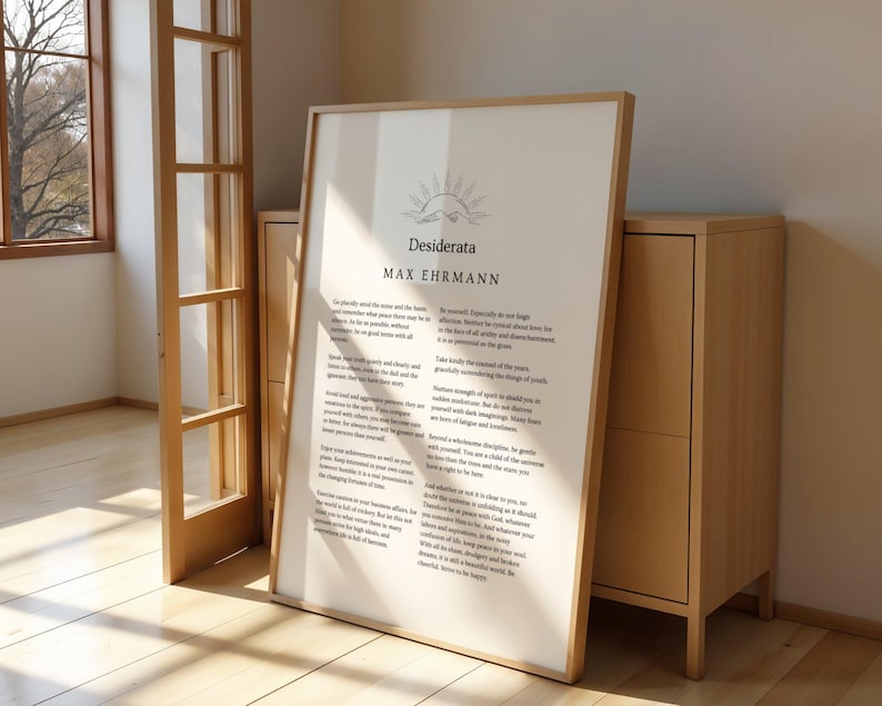 Desiderata Poem Print - Max Ehrmann Poem - Desiderata Poster Wall Art ...