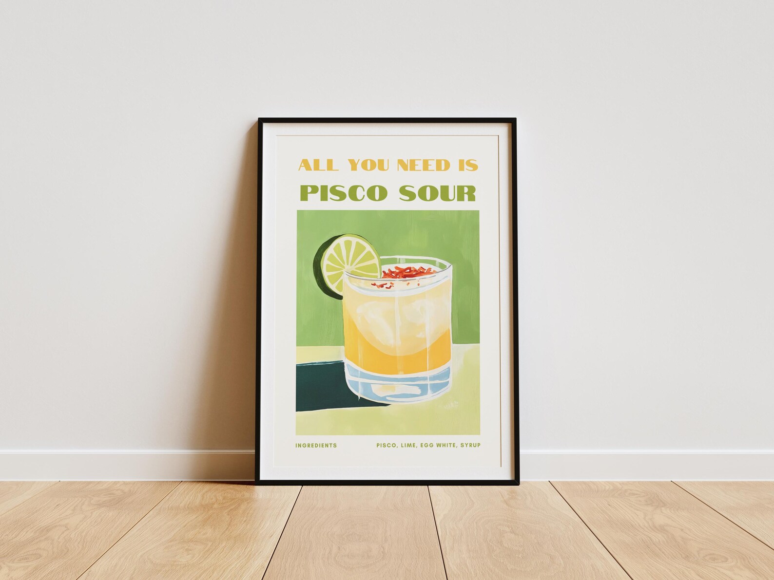 Pisco Sour Print – Classic Peruvian Cocktail Poster, Pisco Sour Wall ...