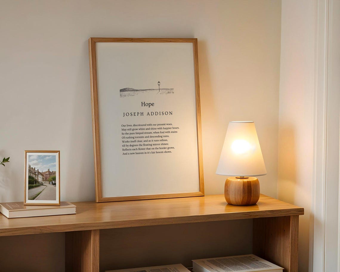 Hope Poem by Joseph Addison Wall Art Print: Minimalist Poetry Poster - Etsy