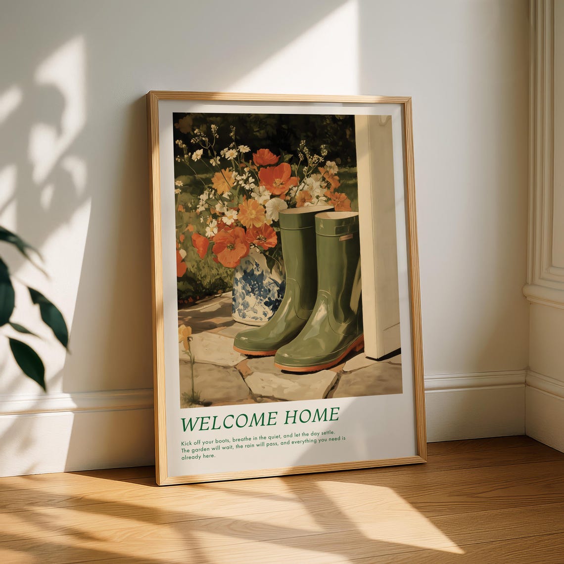 Welcome Home Wellie Boots Print, Autumn Countrycore Wall Art, Farmhouse ...