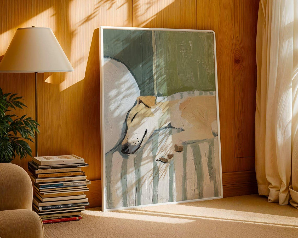 Whippet Wall Art Print – Peaceful Whippet Poster, Elegant Dog Wall ...