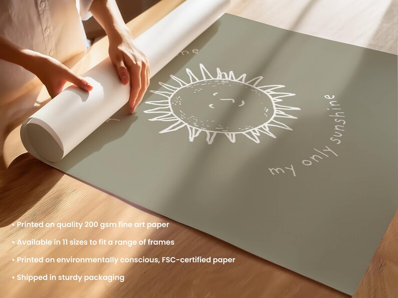 You Are My Sunshine Wall Art Print Minimal Sun Illustration, Warm ...