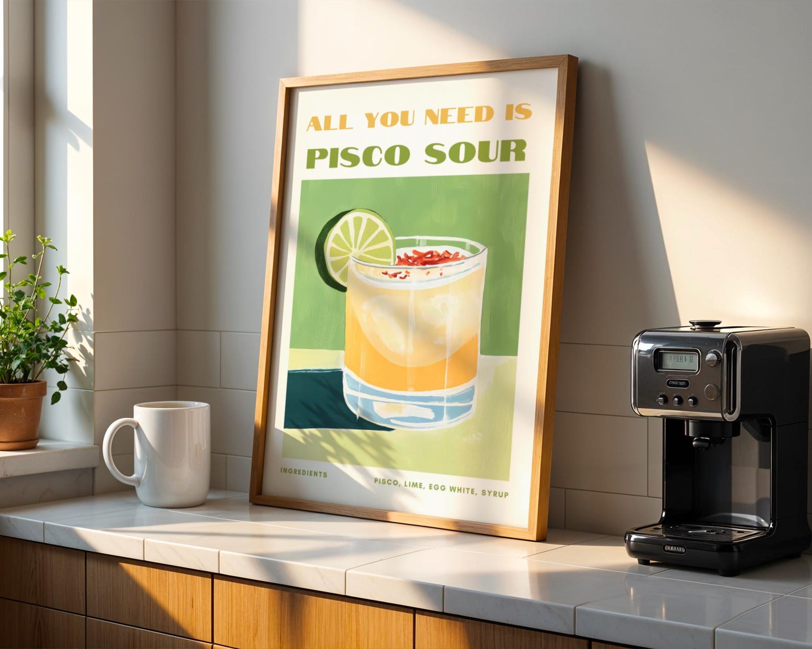 Pisco Sour Print – Classic Peruvian Cocktail Poster, Pisco Sour Wall ...