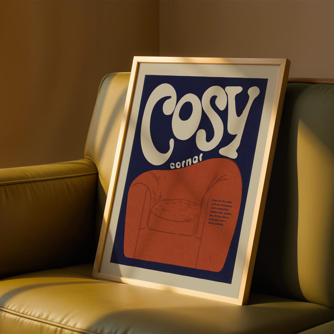 Living Room Wall Art, Cozy Decor Print, Retro Typography Poster – “cosy ...