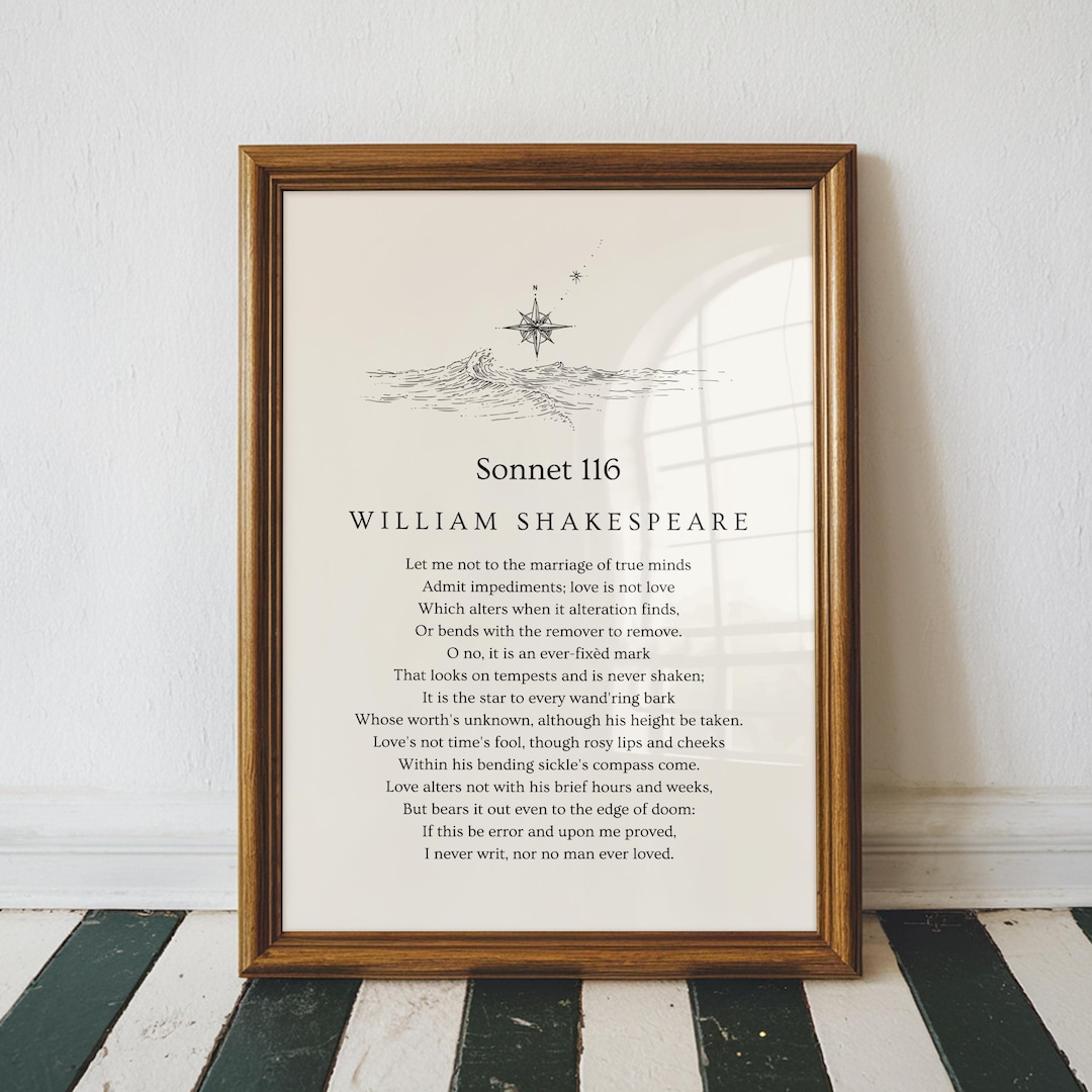 Sonnet 116 Wall Art Print – William Shakespeare Love Poem, Romantic ...