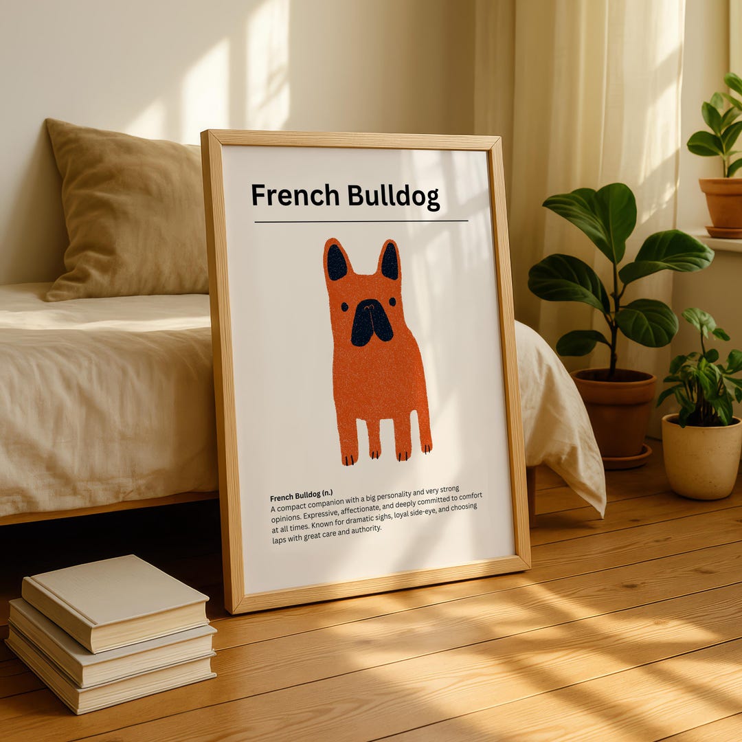 French Bulldog Definition Print, Frenchie Dog Wall Art Print ...