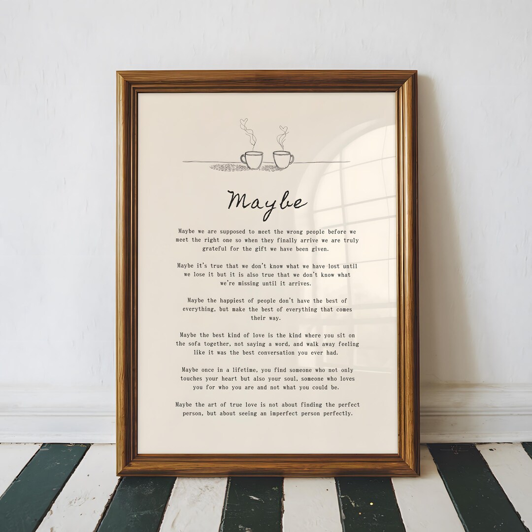 Maybe Poem Wall Art Print: Romantic Poetry Poster – Love Quote Print - Etsy