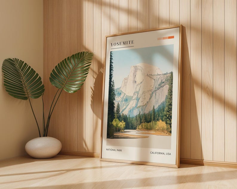 Yosemite Wall Art Print, National Park Art, Yosemite Poster, Scenic ...
