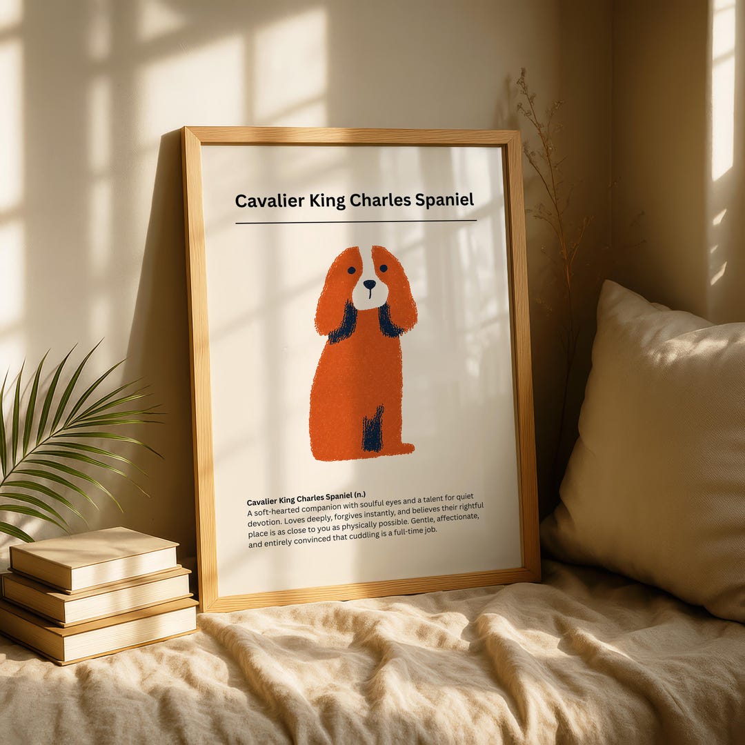 Cavalier King Charles Spaniel Definition Print, Cavalier Wall Art ...