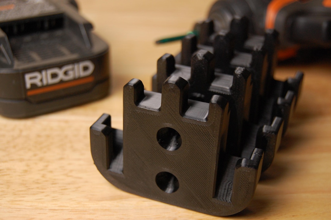 Ridgid 18V Battery Mount 4 & 8 Pack Organizer, Garage Wall Storage Rack ...