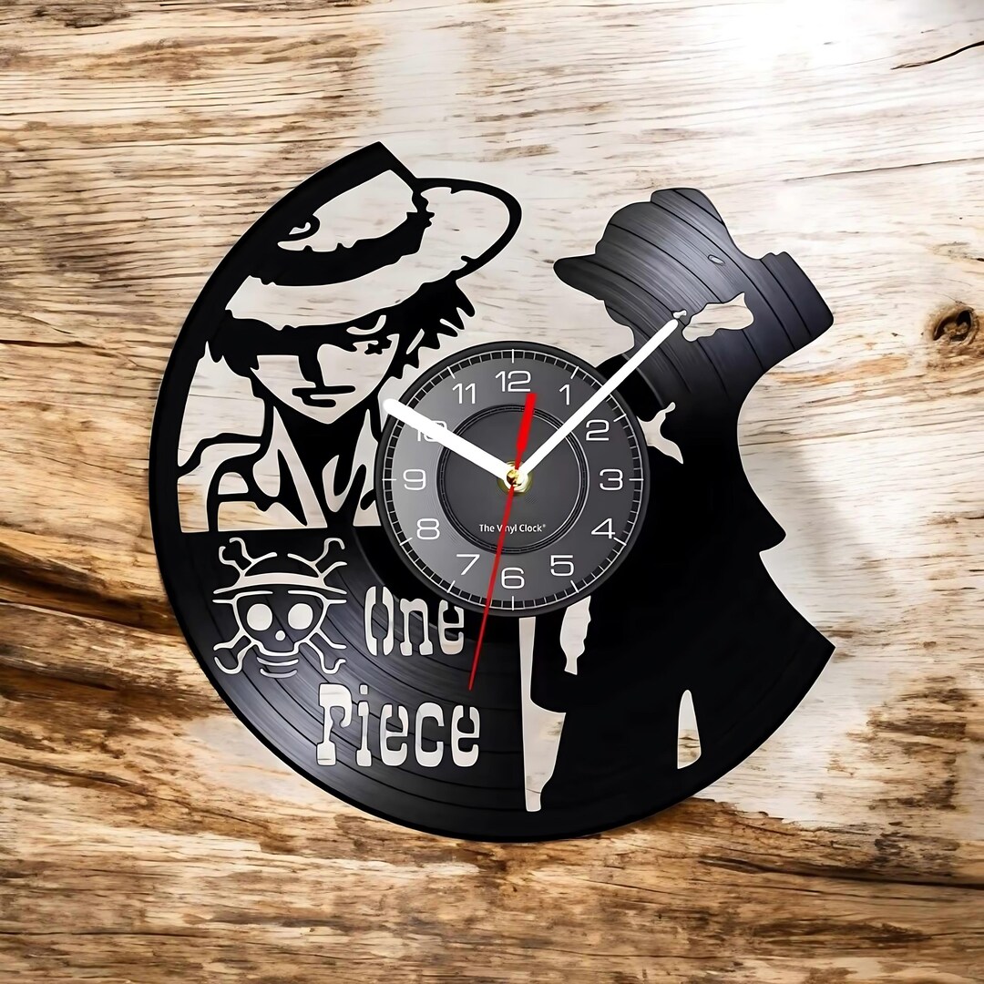 ONE PIECE Vinyl Clock Luffy Anime Wall Decor, Manga-inspired Cutout ...