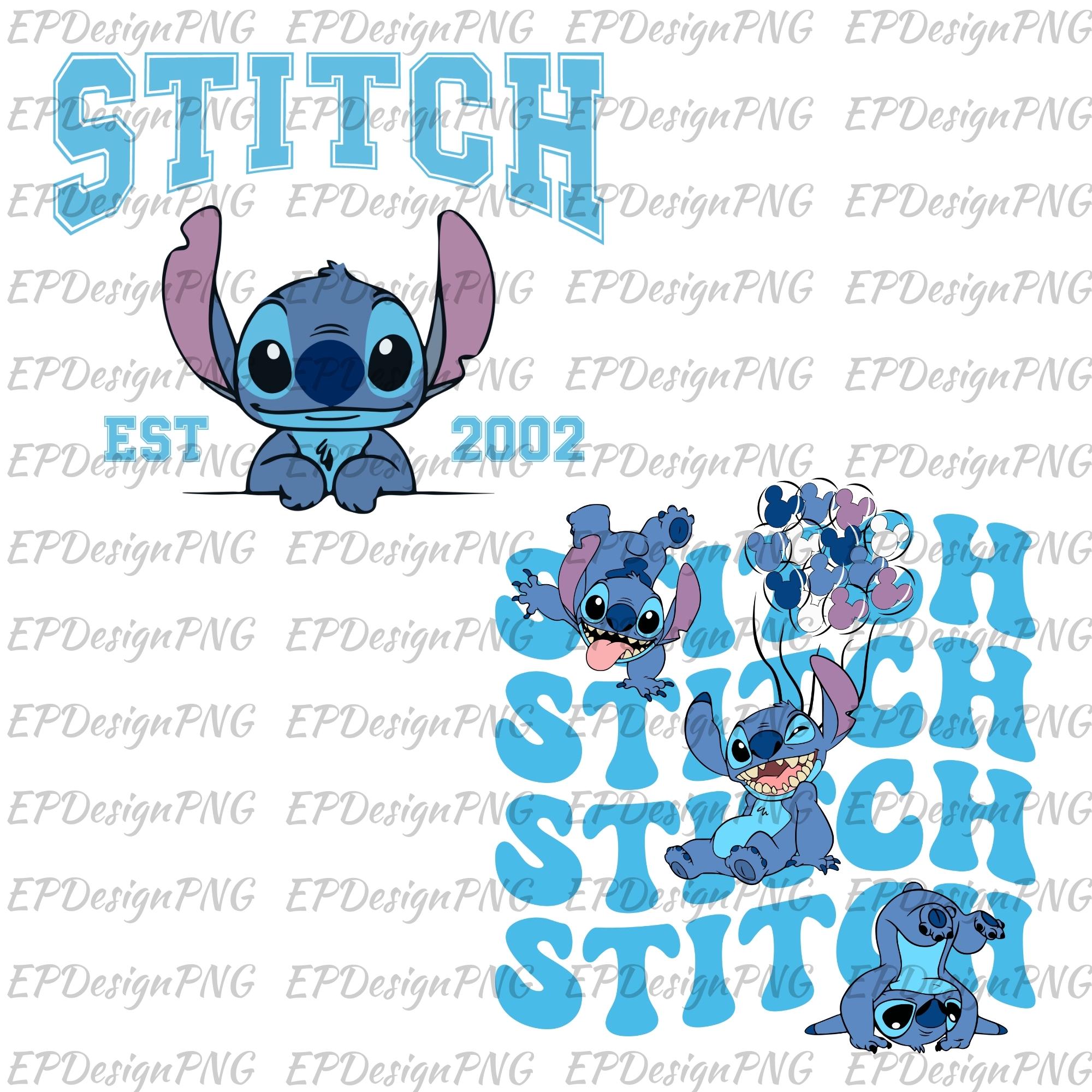 Retro Stitch Est Png, Stitch Est 2002 Png, Stitch Flowers Png, Magical ...