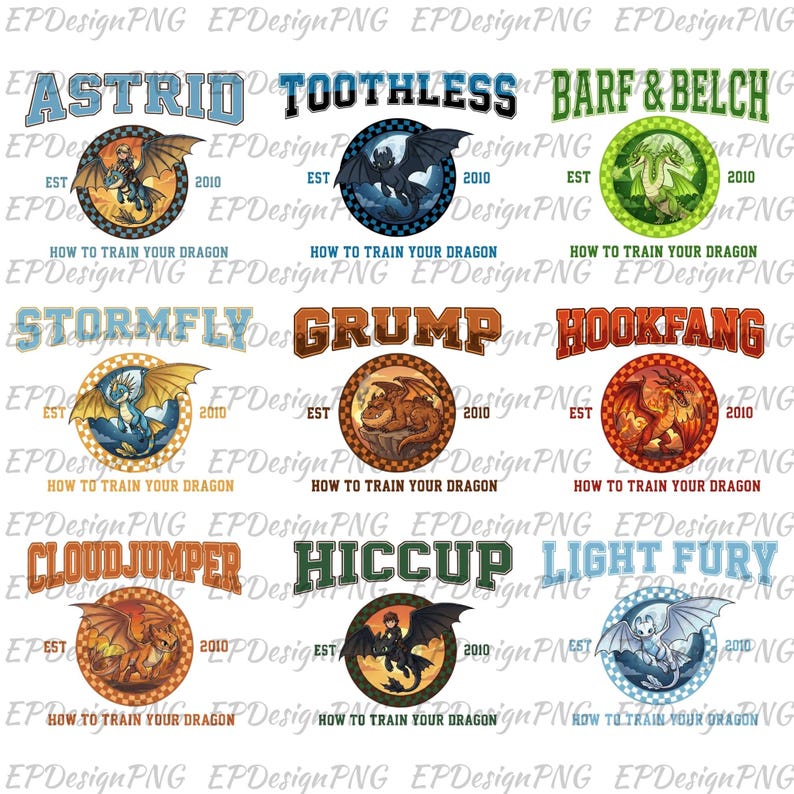 Toothless Dragon and Friends Bundle Png, Toothless and Light Fury Png ...