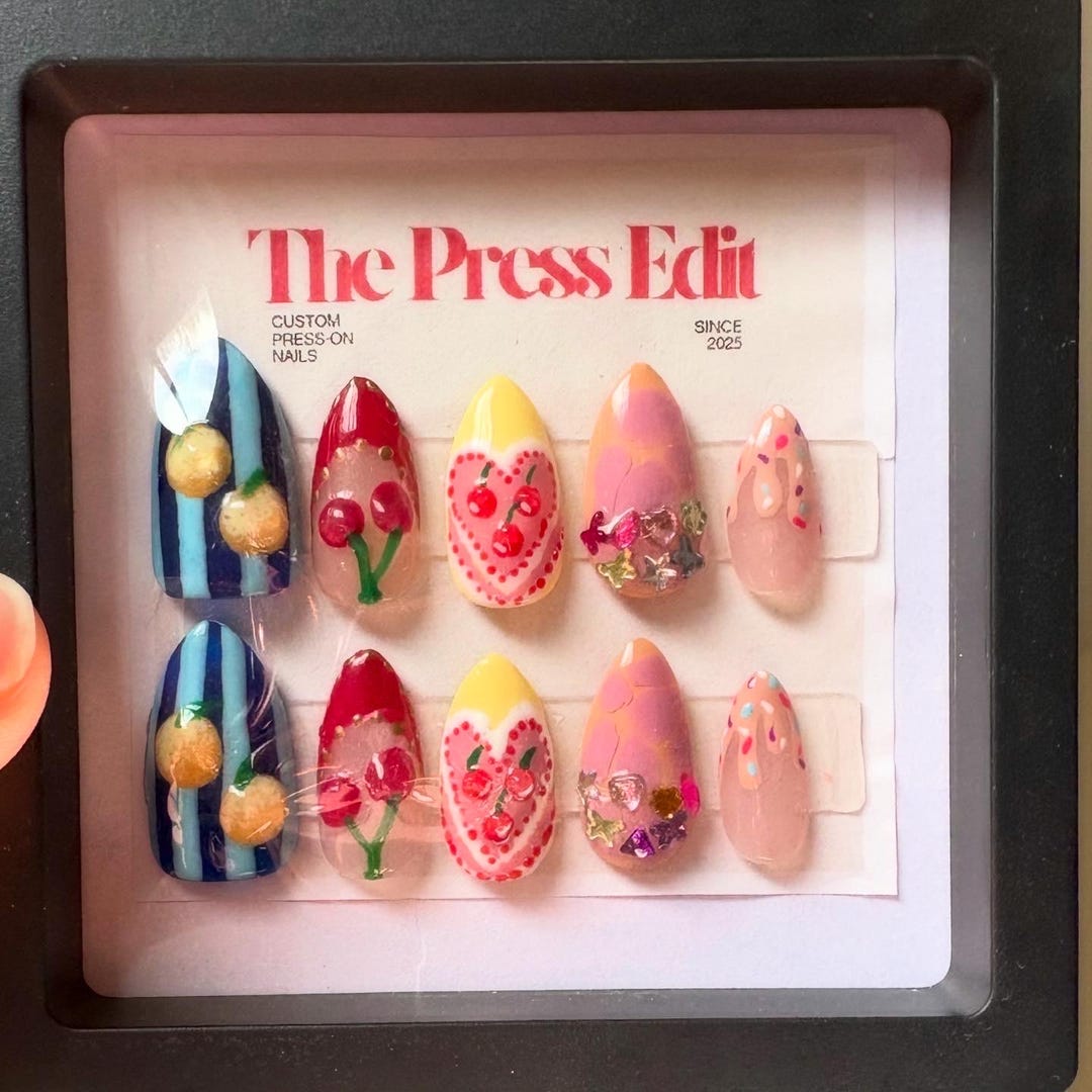 Spring Nails With 3D Fruit + French Tip Details / Ships With 1 Nail ...