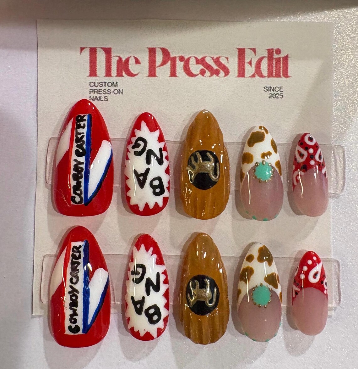 Cowboy Carter Inspired Nails With Western Details / Ships With 1 Nail ...