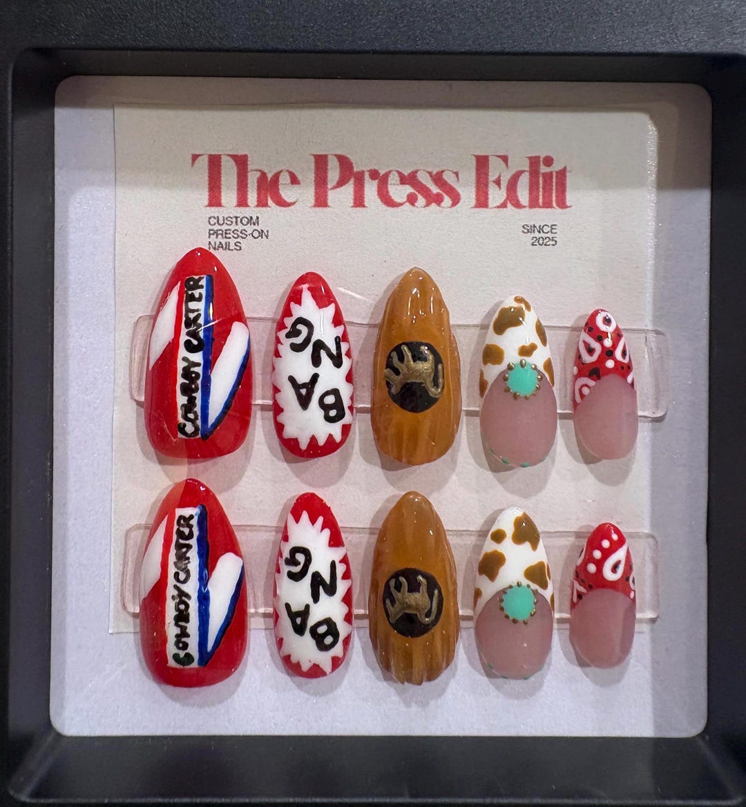 Cowboy Carter Inspired Nails With Western Details / Ships With 1 Nail ...