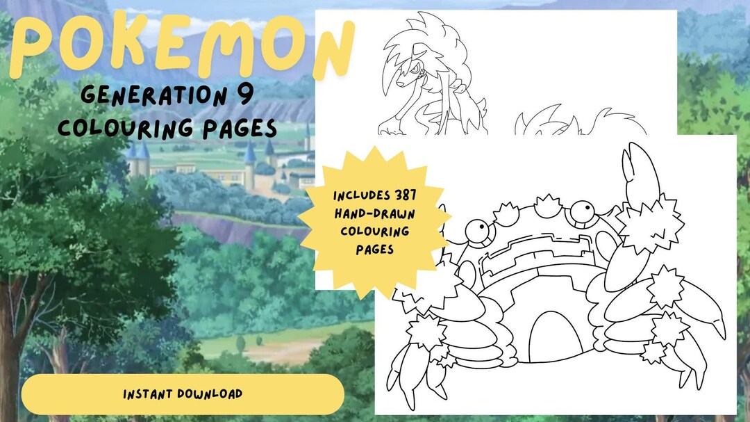 Pokémon Generation 9 Colouring Pages Digital Download - Etsy