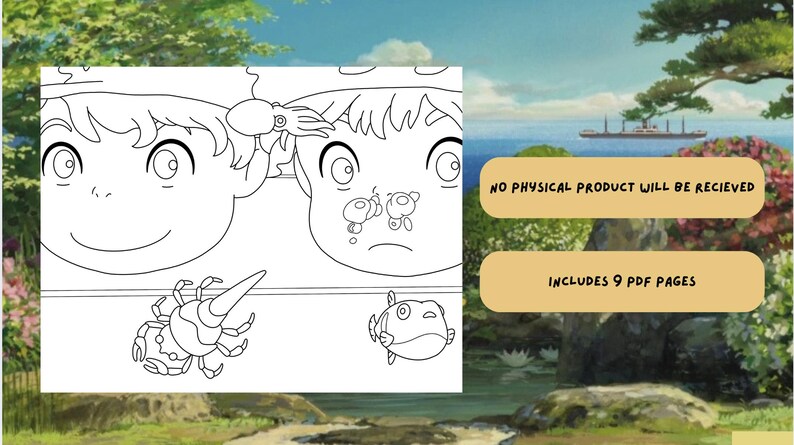 Ponyo (studio Ghibli) Colouring Pages - Digital Download - Etsy